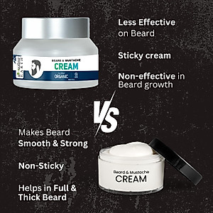 Amazing Earth Beard and Mustache Cream for Men -Certified Organic, Styling, Hair Growth, Soft Beard, Chemical-Free and Vegan -50 g