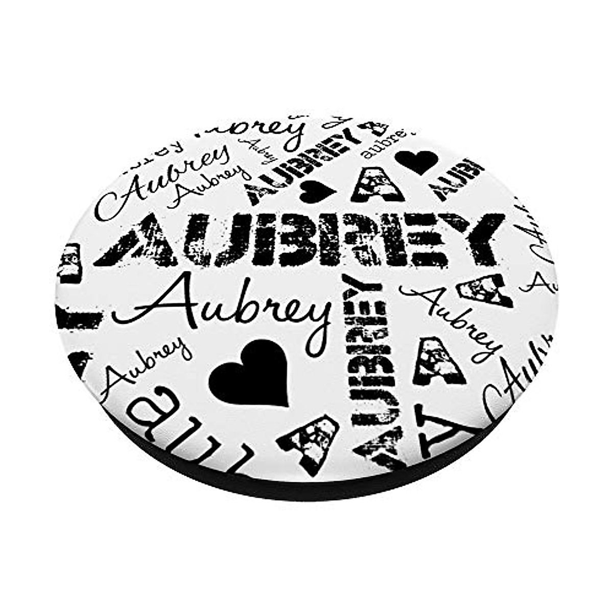 Aubrey Name Cool Black and White Scattered Pattern PopSockets PopGrip: Swappable Grip for Phones & Tablets