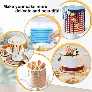 7-Piece Large Clear Acrylic Cake Scraper Set, Cake Icing Smoother Scraper Frosting Comb, Cake Edger Stripes Contour Comb Pastry Cutter for Mousse Butter Cream Cake Decoration