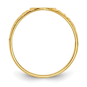 IceCarats 14K Yellow Gold Custom Engraved Signet Ring Handmade Personalized Monogram Initial Letter Band Size 6