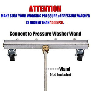 M MINGLE Pressure Washer Water Broom, 13 Inch Power Washer Cleaner, Sweep Driveway, Sidewalk, Deck, 4000 PSI