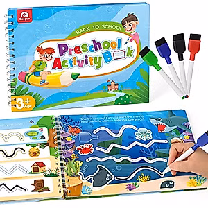 Coogam Pencil Control Tracing Workbook, Learn to Write Alphabet ABC Letters Numbers Handwriting Book Fine Motor Montessori Educational Toy Gift for Preschool Kids