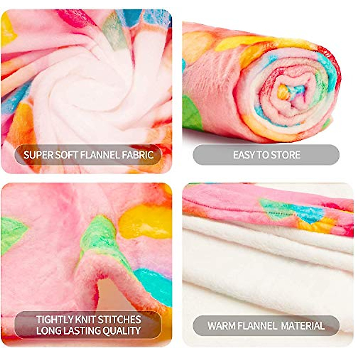 BATTILO HOME 71 Inch Pink Donut Blanket for Adult and Kids, Soft and Comfortable Flannel Round Blanket for Bedding,Funny Blanket Giant Food Blanket Gifts for Crib, Sofa, Outdoors