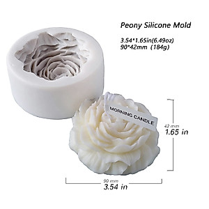 Flower Silicone Mold for Resin Candle Mold , 3D Candle Soap Mould Cake Fondant Chocolate Mold Epoxy Casting Resin Mould for Craft Handmade Gift (Peony)