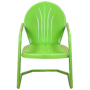 Northlight 34-Inch Outdoor Retro Tulip Steel Armchair, Lime Green