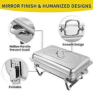 Naviocean Chafing Dish Buffet Set Chafers and Buffet Food Warmers for Parties 8 QT Chafing Servers Dish Stainless Steel Food Catering Chafers for Catering Event Buffet Banquet (2 Packs)