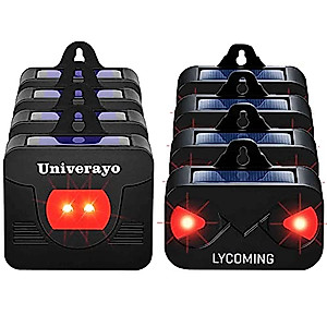 Lycoming Predator Control Light Coyote Deterrent 4 Pack Bundle with Univerayo Solar Predator Lights for Yard Chickens Coop Raccoon Fox Skunk Deer Repellent 4 Pack