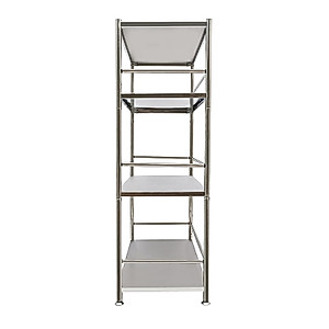 4 Tier Metal Storage Shelves Stainless Steel Storage Racks and Shelving Heavy Duty Metal Shelf Storage Organizer Rack for Kitchen, Garage, Home, Office, Garden