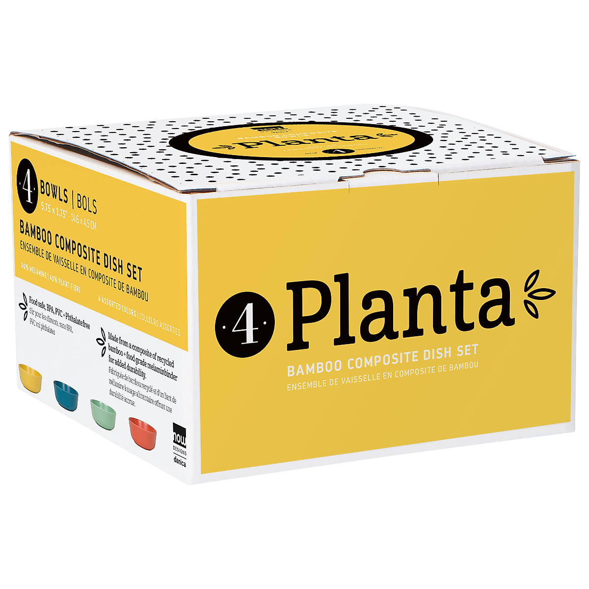 Now Designs Ecologie Dinner Bowls, Set of Four, Fiesta Colors