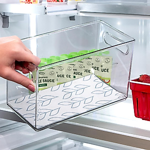 Envision Home Fridge Bin & Shelf Liners, 12 Inch x 24 Inch, Slate Leaf Print, 6 Pack