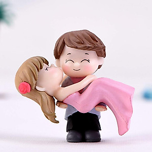 NUOBESTY Cake Ornament Wedding, Groom and Bride Couple Figures Resin Decoration for Wedding Engagement Bridal Shower Ornament 2pcs Wedding Decor