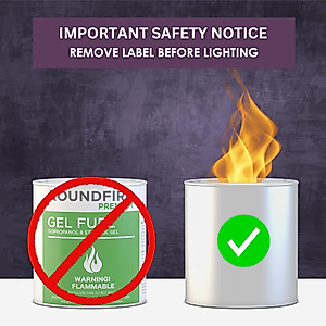 Firesol 6 pack Gel Fuel Cans for Fire Bowl, Fireplace, Gel Fire, Tabletop Fire Bowls, Warming, Indoor & Outdoor