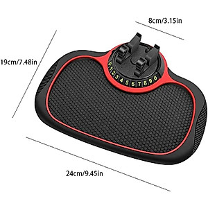 Worzwin Multifunction Car Anti-Slip Mat Auto Phone Holder, Universal Multifunction Car Dashboard Mat, Car Phone Mount Silicone Car Pad Mat