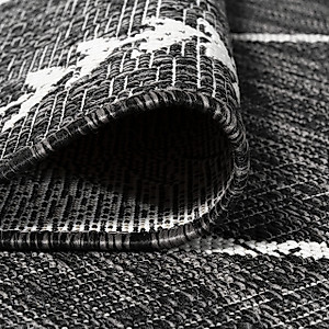 JONATHAN Y SMB129E-8 Derya Tribal Diamond Trellis Indoor Outdoor Area-Rug Bohemian Contemporary Easy-Cleaning Bedroom Kitchen Backyard Patio Non Shedding, 8 X 10, Black/Ivory