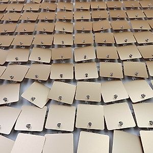 Rehoodeco Matt Gold Shimmer Wall Backdrop 50PCS Square Sequin Backdrop Decoration Panels, Photo Backdrops for Birthday Anniversary Wedding Engagement Party Decoration 3D Wallpaper (MattGold3)