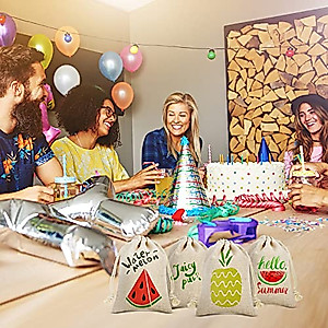 20 Pieces Sublimation Burlap Bags Sublimation Linen Burlap Drawstring Bag Sublimation Burlap Present Bags with Drawstring for Summer Favors Party DIY Craft Candy Bag