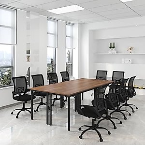Bonzy Home 8ft Conference Tables Chair Set, 94.4"x47.2"x29.5" Table & 10pcs Chairs, Office Computer Desk and Chair Set for Meeting Room Office Furniture Set for 10 People