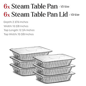 Chafing Dish Buffet Set - 54pc Disposable Half-Sized (9x13) Servers , Party Warmer, Catering Supplies - Includes Fuel Cans, Forks, Spoons & Tongs