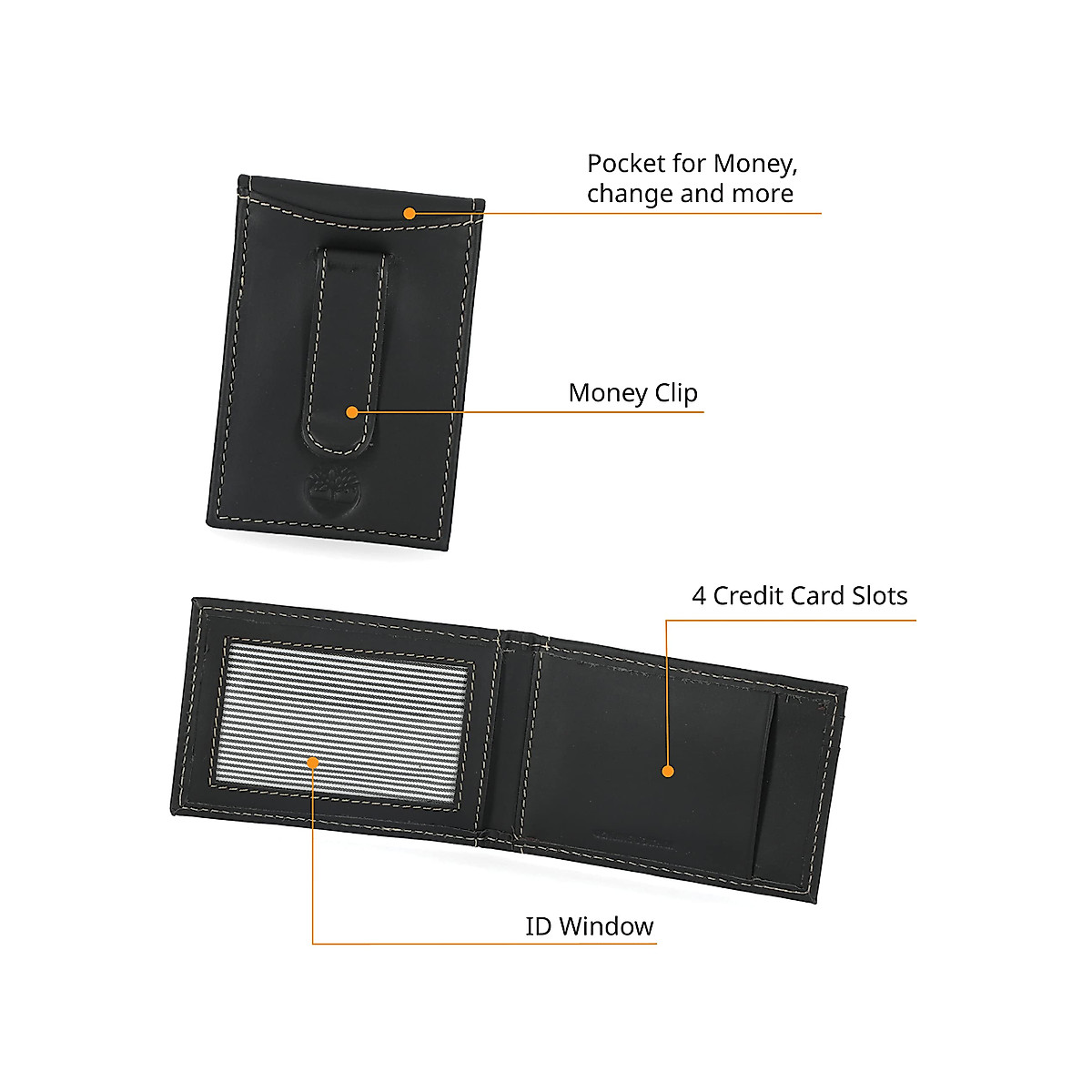 Timberland Men's Slim Leather Front Pocket Credit Card Holder Wallet,Compact,Slim