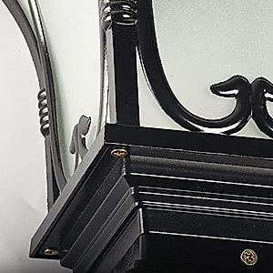 MODEBHD Traditional European Retro Outdoor Glass Lantern Column Lamp Black Post Lights Square IP55 Waterproof Patio Villa Door Pillar Table Light Rainproof E27 Garden Lawn Lamp