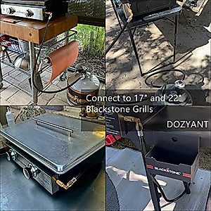 DOZYANT 6 Feet Propane Regulator and Hose, QCC1 Universal Grill Regulator Replacement Parts with 90 Degree Elbow Adapter for Blackstone 17 inch and 22 inch Tabletop Griddle Camper Grill