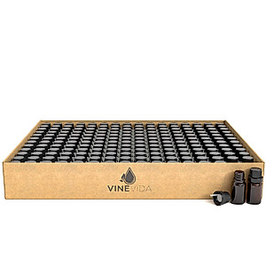 Wholesale Essential Oil Bottles Bulk - 192 Amber glass bottles With Caps and Droppers for Essential Oils, Aromatherapy, Perfume Samples, Mini 10 ml Glass Vials | Complete Carrier Oil Kit â€“ DIY.