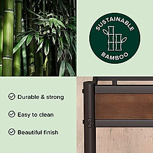 ZINUS Roman Bamboo and Metal Platform Bed Frame, No Box Spring Needed, Easy Assembly, Twin