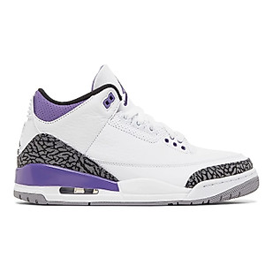 Nike Men's Air Jordan 3 Retro Basketball Shoes, White/Black-dark Iris-cement G, 9.5
