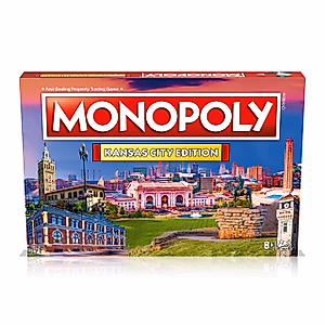 MONOPOLY Board Game - Kansas City Edition: 2-6 Players Family Board Games for Kids and Adults, Board Games for Kids 8 and up, for Kids and Adults, Ideal for Game Night