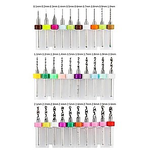 Genmitsu 30pcs PCB Drill Bits Set, 0.1mm-3.0mm, 1/8" Shank Spiral Flute CNC Router Bits for Print Circuit Board Jewelry CNC Engraving, PD30A