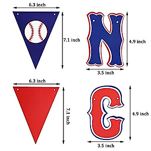 2PCS Baseball Party Concessions Paper Banner - Sports/Baseball Themed First Birthday Party Decorations Supplies Favors Wall Home Decor Photo Prop Paper Garland