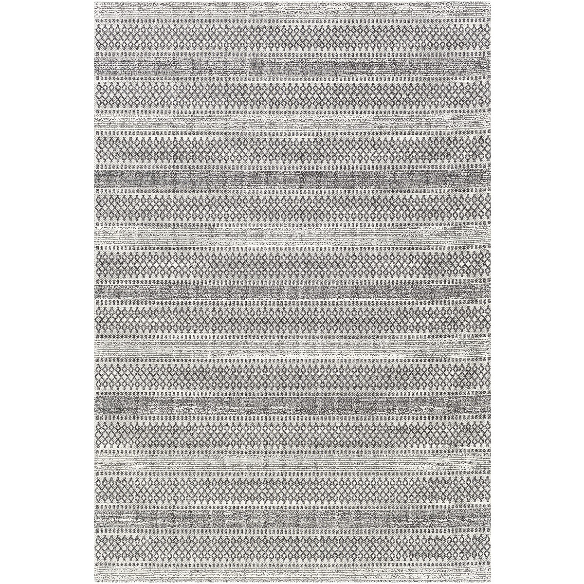 Mark&Day Area Rugs, 8x10 Stone Global Silver Gray Area Rug, Charcoal White Cream Carpet for Living Room, Bedroom or Kitchen (7'10" x 10'2")