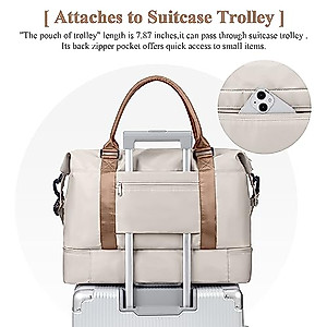 Travel Duffel Bag with Shoes Compartment, Weekender Overnight Bag for Women,Carry on Personal Item Bag,Gym Bag