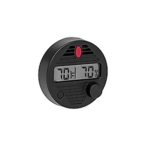 Quality Importers Trading HygroSet II Round Digital Hygrometer for Humidors, 10-Second Refresh Rate, Battery Included, 2% Humidity and 1% Temperature Accuracy for Cigar Humidors