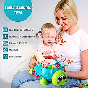 MAGIBX Educational Toys for 1 2 Year Old Boy Girl Gifts, Baby Toys 6 to 12 Months, Crawling Toys for Babies 6-12-18 Months Tummy Time, Light Up Musical Turtle Toys for 1 Year Old First Birthday Gifts