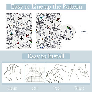 Orainege Peel and Stick Wallpaper Black and White Floral Wallpaper Self Adhesive Removable Wallpaper Floral Contact Paper Mural Wall Decorative 15.7in x118.1in