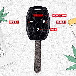 Keyless Entry Remote Control Uncut Car Key Fob for 2008 2009 2010 2011 2012 Honda Accord Sedan / 2009-2015 Pilot Remote Car Key Fob FCC ID:KR55WK49308