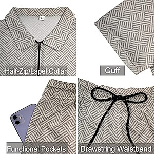 BIRW L Pink Mens Short Sets 2 Piece Outfits Fashion Summer Tracksuits Casual Set Polo Shirt Short Sleeve and Shorts Set