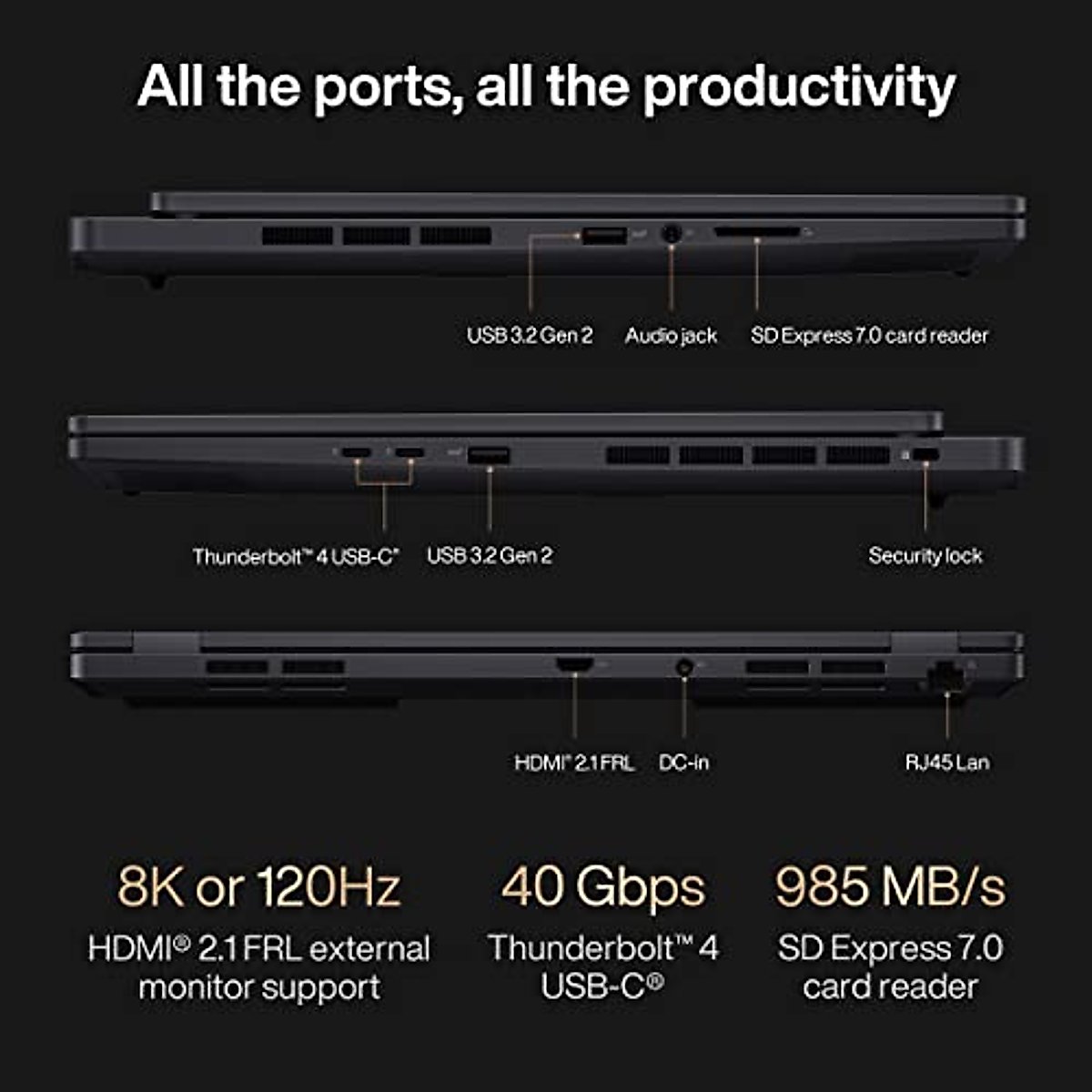 ASUS 2023 ProArt StudioBook 16 OLED Laptop, 16” 3.2K OLED Touch Display, Intel Core i9-13980HX CPU, Nvidia GeForce RTX 4060 GPU, 16GB DDR5 RAM, 1TB SSD, Windows 11 Home, H7604JV-PS94T, Mineral Black