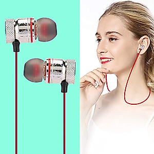 Richer-R Sport Bluetooth Headphones,Wireless Bluetooth Sports Earphone in-Ear Stereo Noise Reduction Headphone Headset,Neck Hanging in-Ear Sports Earphone(Red)
