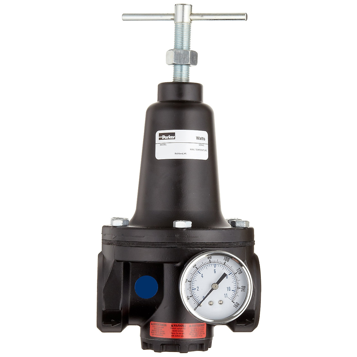 Parker R119-06CG Regulator, 0-125 psi Pressure Range, Gauge, 300 scfm, 3/4" NPT