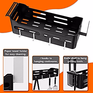 Upgraded Griddle Caddy for Blackstone Griddle Accessories, Space Saving Grill Accessories, BBQ Accessories Storage for Blackstone Griddles 28"/36" (Without Magnetic Tool Holder)