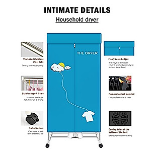 Portable Dryer,110V 1000W Electric Clothes Dryer Machine Double layer Stackable Clothes Drying Rack for Apartments, RV,Laundry,and More