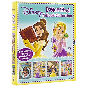 Disney Princess and Moana 4-Book Look and Find Collection with Slipcase PI Kids