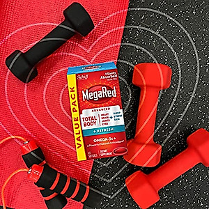 MegaRed Omega-3 Blend Total Body + Refresh 500mg Softgels, (65 Count in a Bottle), Easily Absorbed Krill Oil, to Support Your Heart, Joints, Brain & Eyes