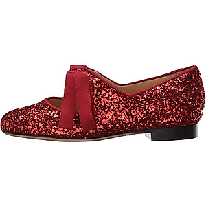 charlotte olympia Girl's Incy Olivia Little Kid, Red Glitter Fabric, 26 (US 9 Toddler) M