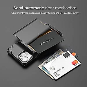 VRS DESIGN Damda Glide Pro Compatible for iPhone 12/12 ProCase, with [4 Cards] Premium Sturdy [Semi Auto] Credit Card Holder Slot Wallet for iPhone 12/12 Pro 6.1 inch(2020)
