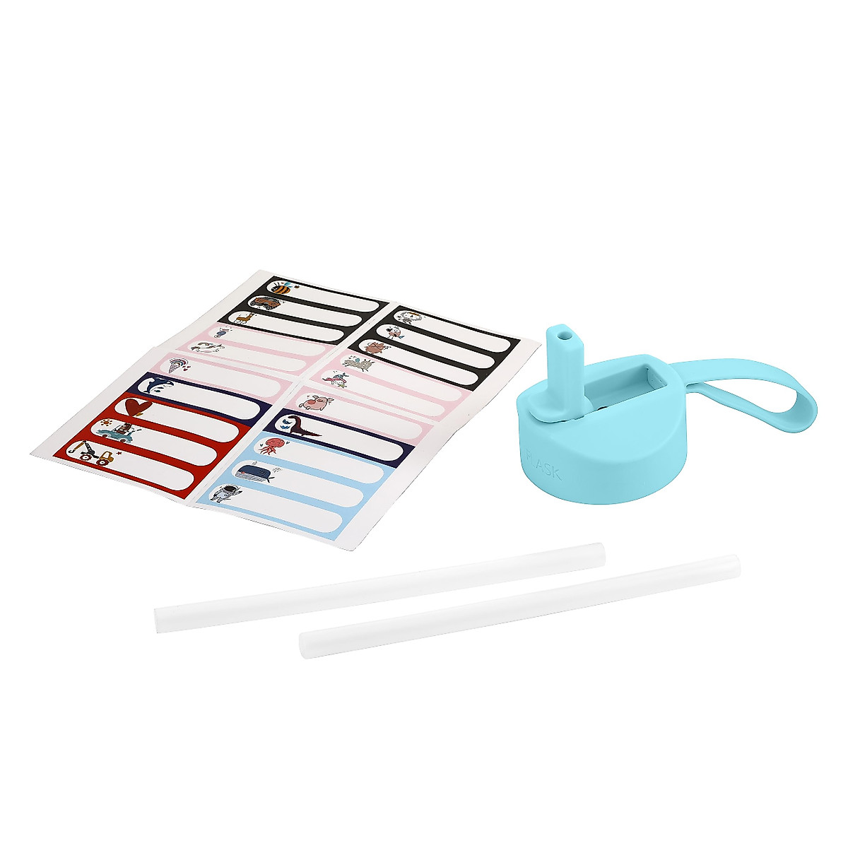 IRON °FLASK Kids Water Bottle - Straw Lid, 20 Name Stickers, Vacuum Insulated Stainless Steel, Double Walled Tumbler Travel Cup, Thermos Mug - Blue Waves, 18 Oz