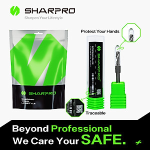 SHARPRO O Flute Upcut Spiral Rouer Bit 1/4 Inch Shank 1/4 Inch Cutting Dia. Carbide Single Flute CNC Router Bit, Ideal for Aluminum, Plastic, Acrylic, Wood, MDF and PVC