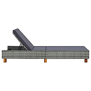 BUKSCYJS Sun Bathing Chair,Balcony Desk,Pool daybed,Patio Lounger Chair,Outdoor Lounge Set,Outdoor Lounge Set,Patio Day beds Outdoor,Sunbed with Cushion Poly Rattan Black